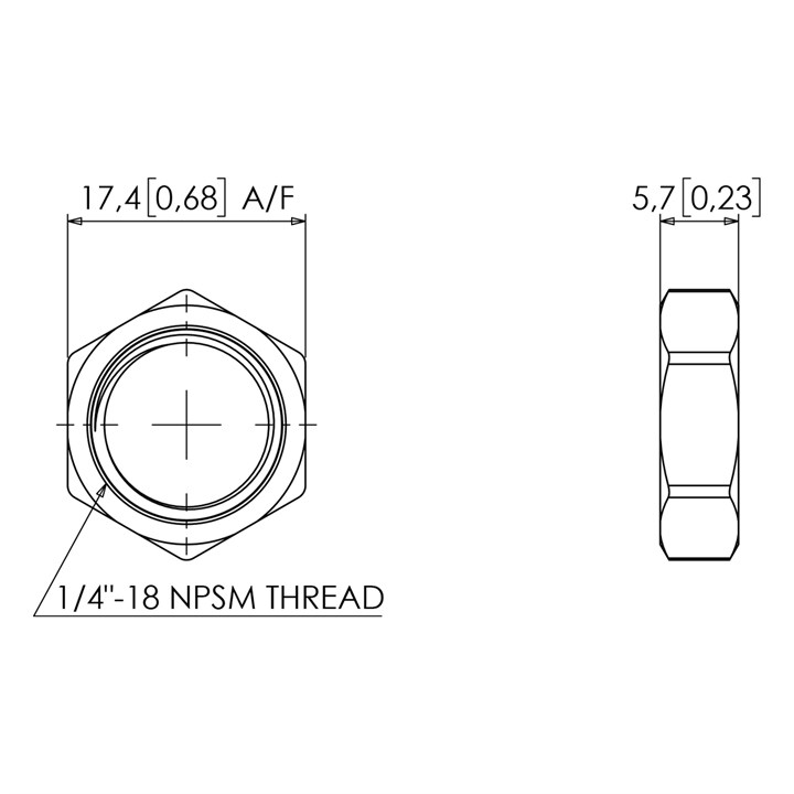 Natural Nylon 1/4"-18 NPSM Thread Panel Mounting Nut