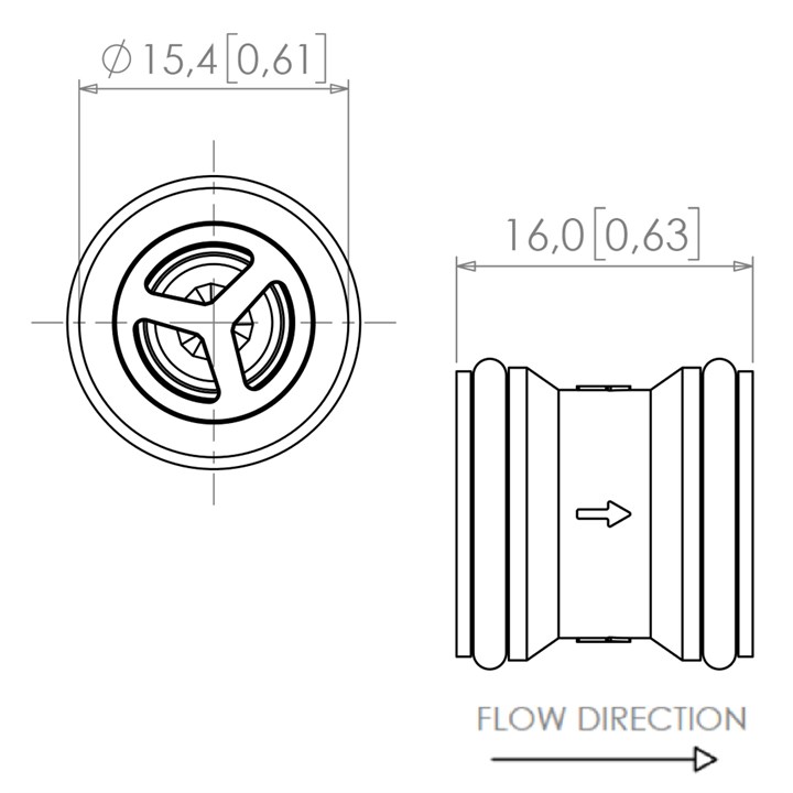 5/8" OD Cartridge for Modular Check Valve, Polypropylene, Nitrile Seals ...