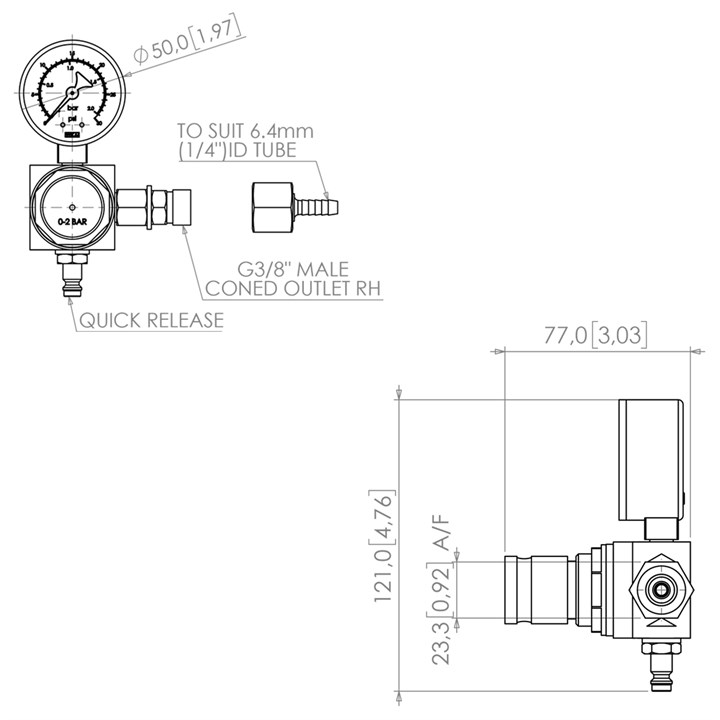 0 to 35 PSI Output Pressure Unit for Pneuchange Trio