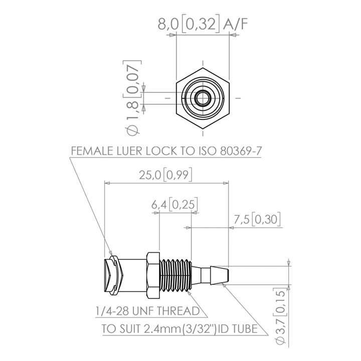 ISO 80369-7 Animal Free Polypropylene Panel Mount Luer, Female Luer ...