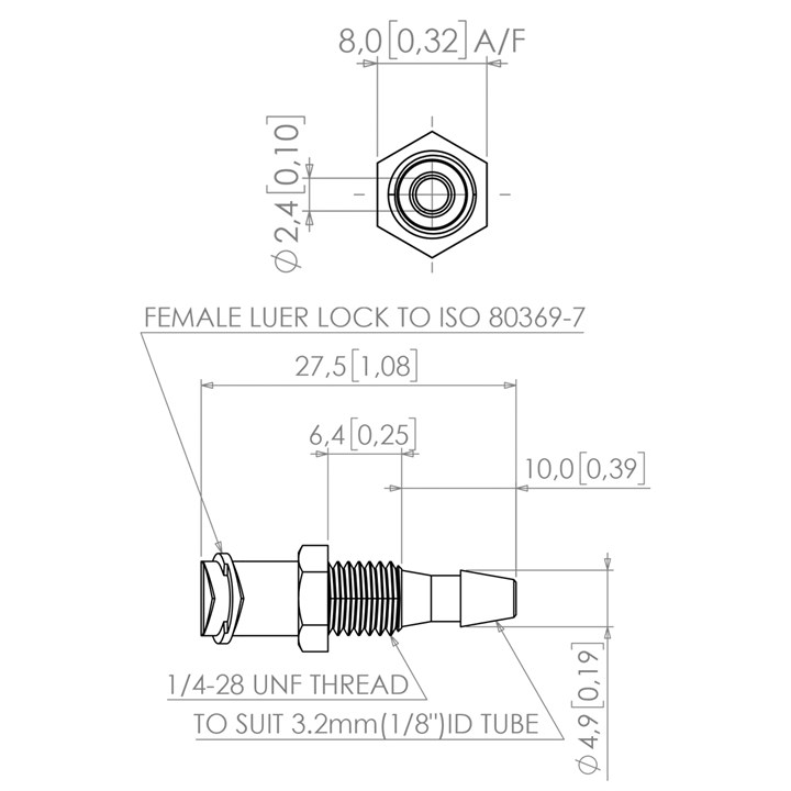 ISO 80369-7 Animal Free Polypropylene Panel Mount Luer, Female Luer ...