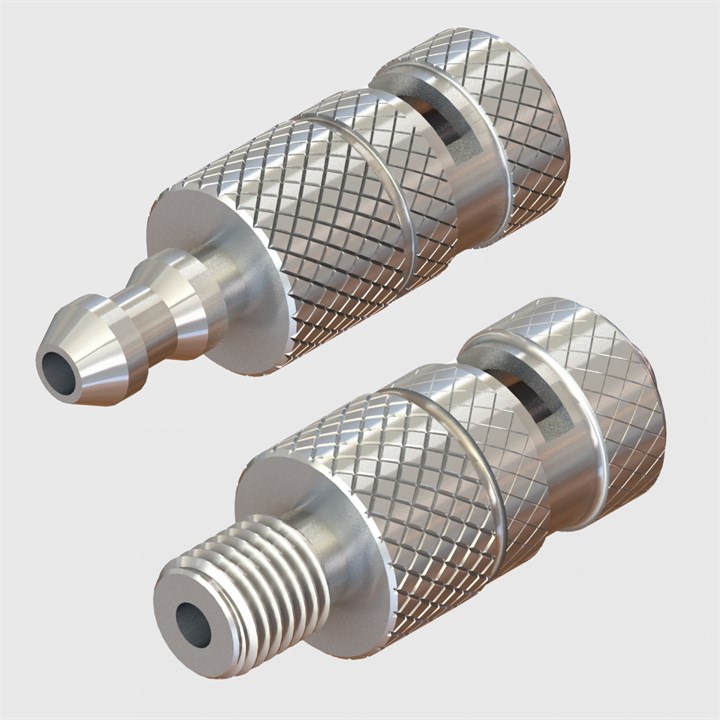 Nickel Plated Brass Luers - Rotating Collar Male Luer Locks