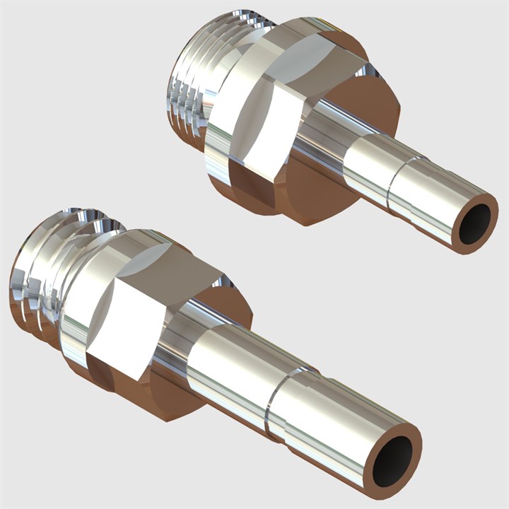 Push-In - Standard Nickel Plated Brass - Male Thread to Stem Adaptors