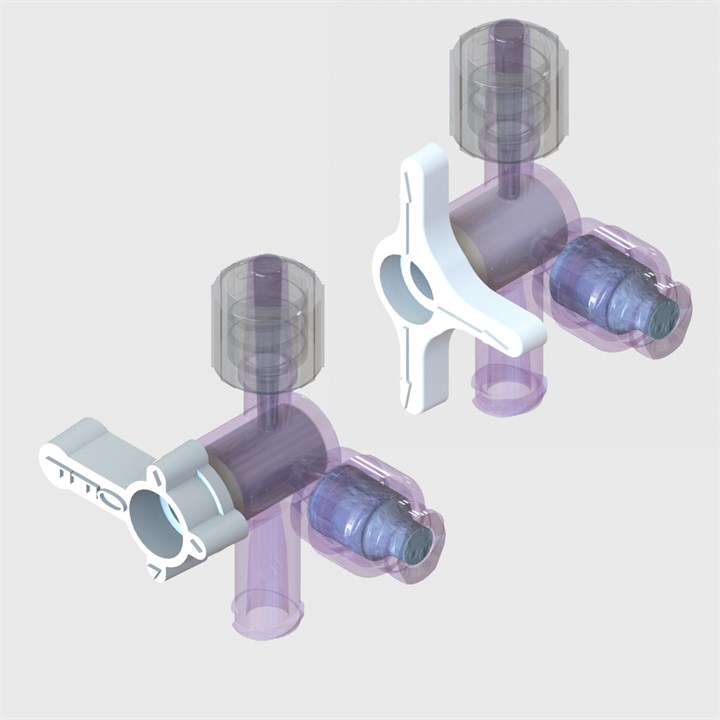 4 Way T-Handle Swabable Needle Free Luer Activated Stopcock, Clear ...