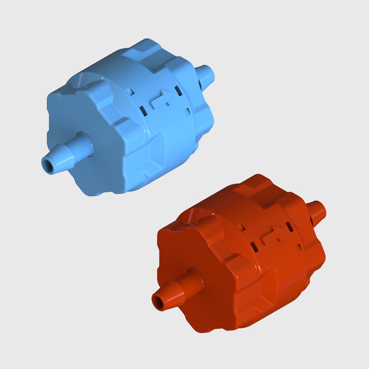 Modular Red Check Valve, 1/8" Barb Input and Output, Nitrile Seals, 3 ...