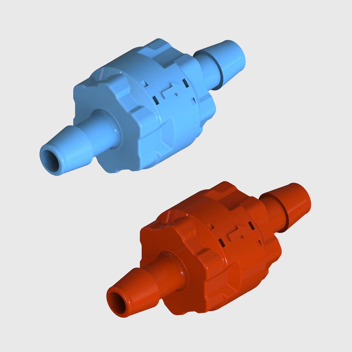 Modular Blue Check Valve, 1/4" Barb Input and Output, Nitrile Seals, 0. ...