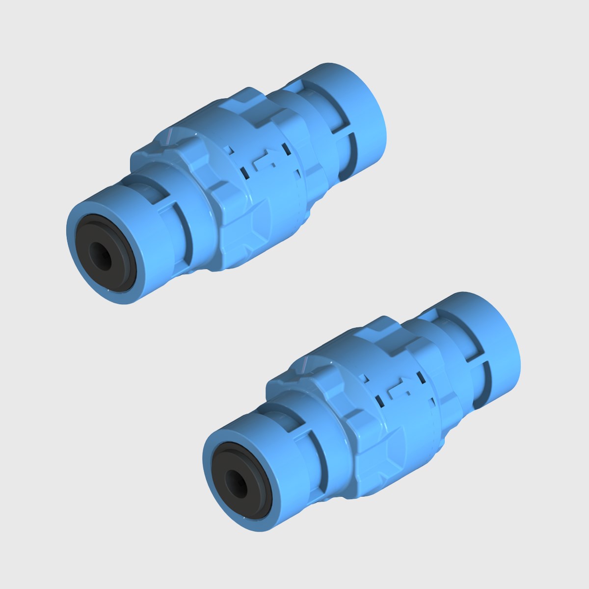 Modular Blue Check Valve, 4mm OD Tube Push-in Input and Output, Nitrile ...