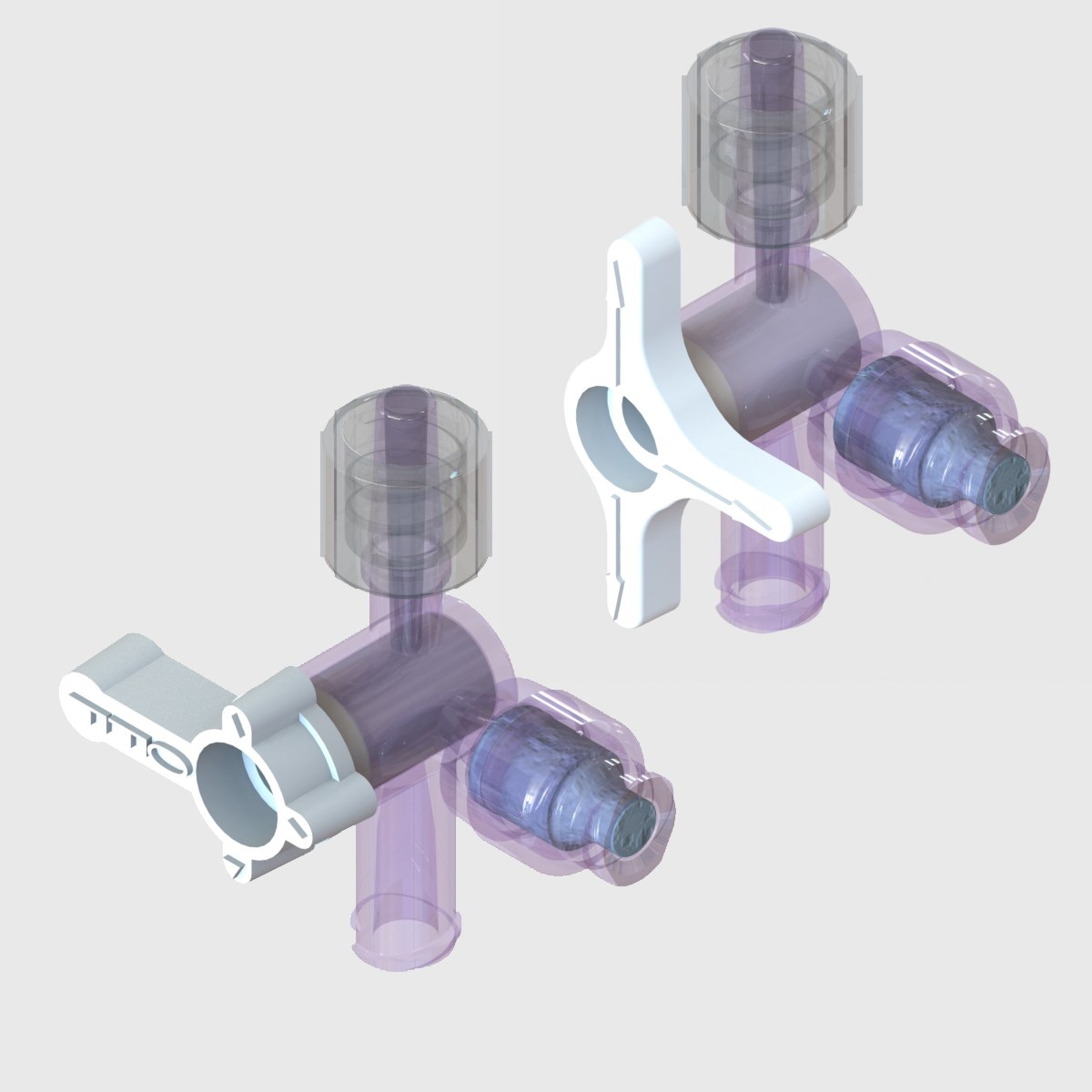 4 Way T-Handle Swabable Needle Free Luer Activated Stopcock, Clear ...